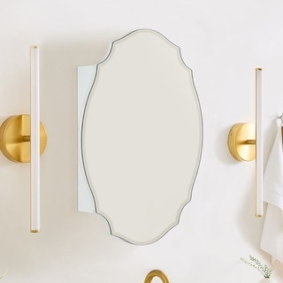 TEHOME Frameless Irregular Oval Medicine Cabinet Mirror with Adjustable ...