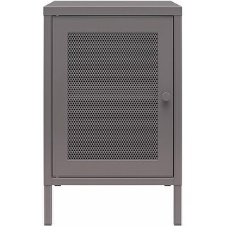 1-Door Metal Locker End Table with Mesh Doors for Living Room or ...