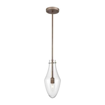 Elk Home Classic Loft Weathered Zinc With Metal Shade 1 Light Pendant ...