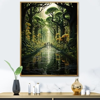Designart "Surreal Path To Whimsical Wilderness I" Surrealism Framed ...