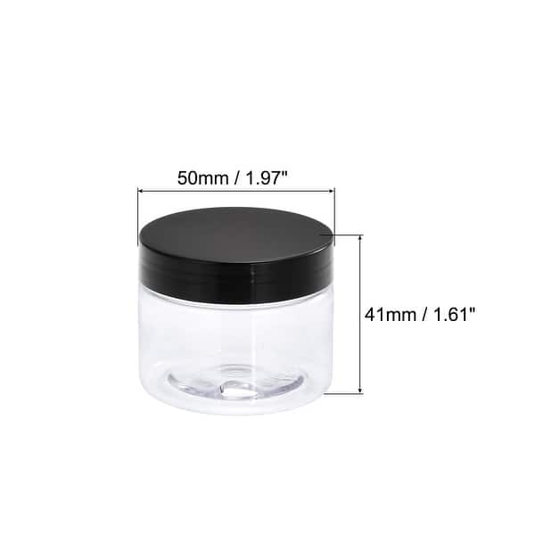 Round Plastic Jars with Black Screw Top Lid, 4Pcs - Bed Bath & Beyond ...