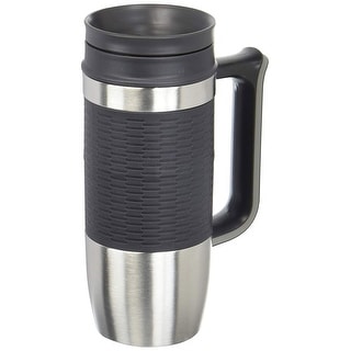 Trudeau Maison Boardroom Travel Mug, 16 Ounces, Stainless Steel-Black ...