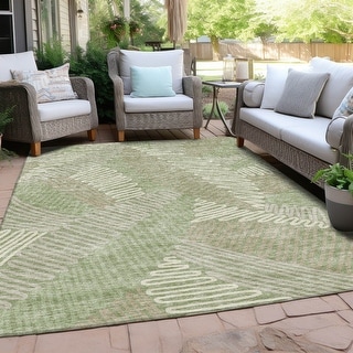 Machine Washable Indoor/ Outdoor Chantille Contemporary Squiggles Rug ...