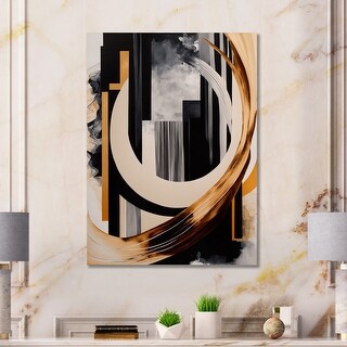 Designart 'Gold Touch Art Deco I' Modern Canvas Wall Art - Bed Bath ...