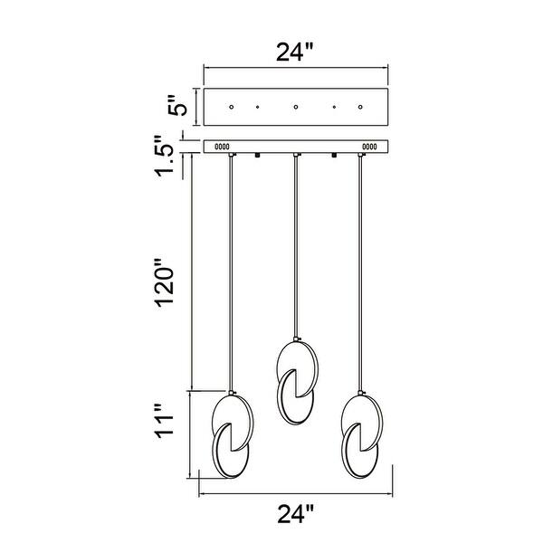 Tranche LED Island/Pool Table Chandelier With Brushed Brass Finish ...