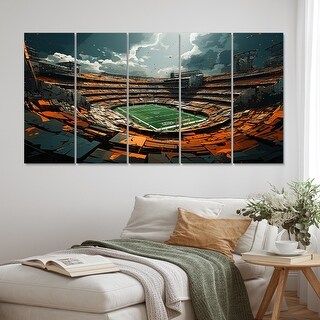 Designart "Green Football Abstract Stadium" Architecture Multipanel ...