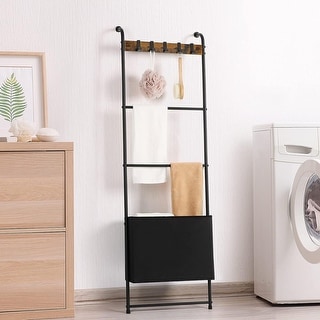 4 Tier Blanket Ladder with Storage Basket - 1PCS - Bed Bath & Beyond ...