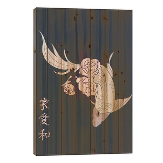 Japanese Art Style Drawing Koi Fish Print On Wood by Sabrina Balbuena ...