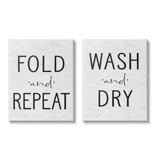 Stupell Charming Laundry Fold Repeat Wash Dry Sign, 2pc Multi Piece ...