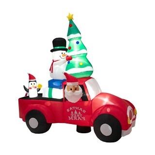 8 Feet Wide Inflatable Santa Claus Driving a Car with LED and Air ...