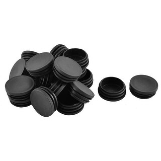Office Plastic Round Shaped Furniture Table Leg Feet Tube Insert Black ...