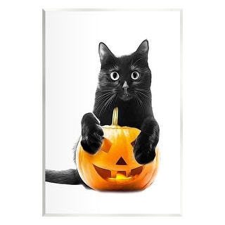 Stupell Black Cat & Jack-o-Lantern Wall Plaque Art Annalisa Latella ...