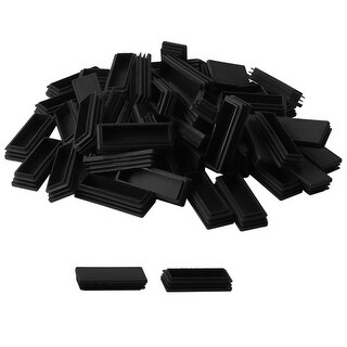 60pcs 30 x 80mm Plastic Rectangle Ribbed Tube Inserts End Cover Cap Pad ...
