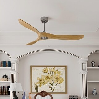 Modland 60-Inch Wood Ceiling Fan with Remote, DC Motor for living room ...