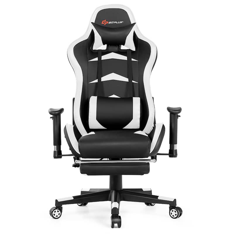 Goplus Massage Gaming Chair Reclining Swivel Racing Office Chair with ...