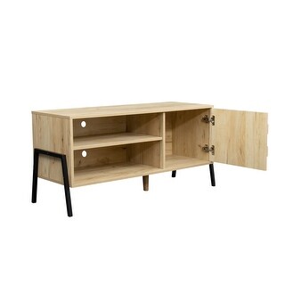 Oak Home Entertainment Center Mid Century Modern TV Stand for 50" TV ...