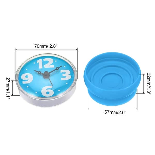 Waterproof Shower Clock Mini Bathroom Mirror Wall Clocks w Suction Cup ...