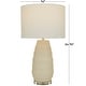Cream Ceramic Gourd Style Base Room Table Lamp with Drum Shade - Bed ...