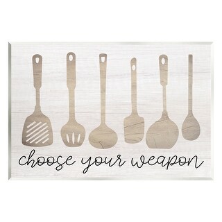 Stupell Choose Your Weapon Kitchen Utensils Wall Plaque Art by Lil' Rue ...