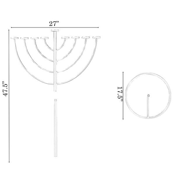 Silver 9 Branch Thin Pipe Hanukkah Menorah, Metal-Aluminum - Bed Bath ...