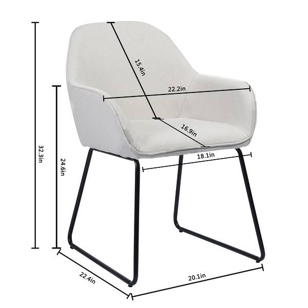Fabric Arm Dining Chair In Black Powder Coating Sled Legs - Bed Bath ...