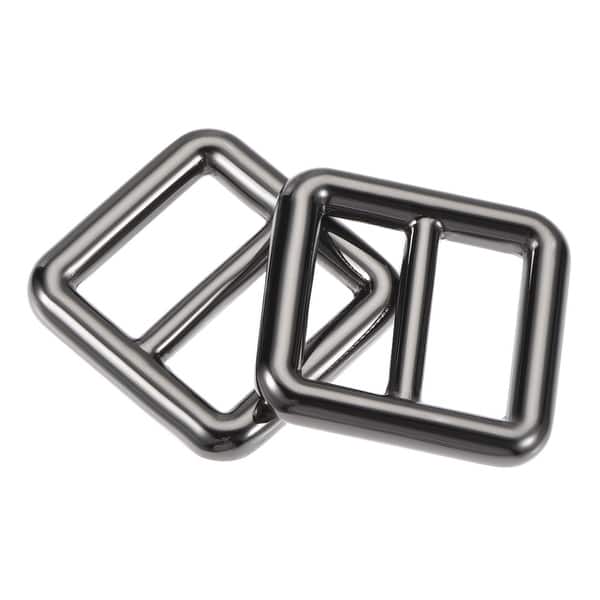 16mm(0.63") Metal Slide Strap Adjustable Buckle Fastener Black 10pcs ...