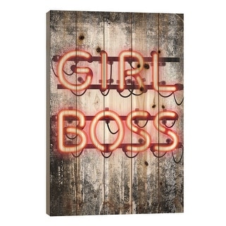 Girl Boss Neon Sign Print On Wood by Amanda Greenwood - Multi-Color ...