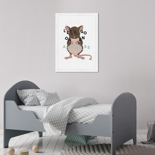 Olivia's Easel 'Standing Mouse' Kids Wall Art Framed Print Brown,White ...