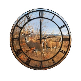 Wall Clock with Full Coverage Art - Sumac Buck - Black Numbers - 24" x ...