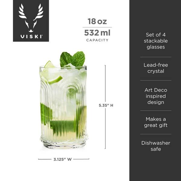 Beau Highball Glasses by Viski (set of 4) - Bed Bath & Beyond - 39084796