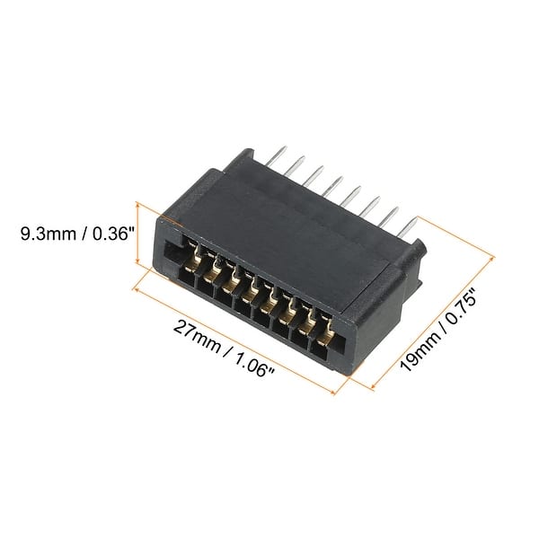 Card Edge Connector Black Socket Right Angle 16 Pin 2.54mm Pitch, Pack ...