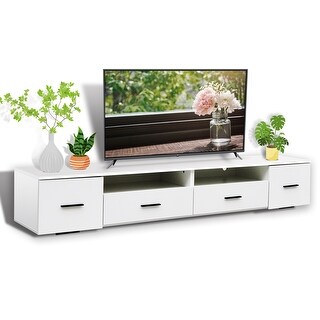 Modern TV Stand for 90-inch TVs - Large LED TV Console with 4 Drawers ...