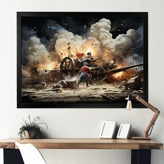 Designart "Artillery Military Tank Power III" Military Yellow Wall ...