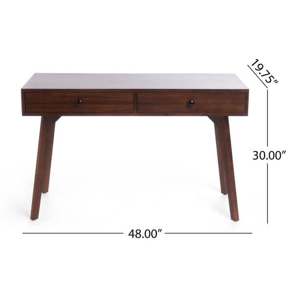 Acacia Wood Writing DESK Walnut with 2 Daerwer,Modern style - Bed Bath ...