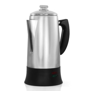 EC295 12-Cup Electric Coffee Percolator Clear Brew Progress Knob Cool ...