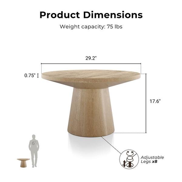 Furniture of America Vitten Modern Round Solid Wood Pedestal Coffee ...