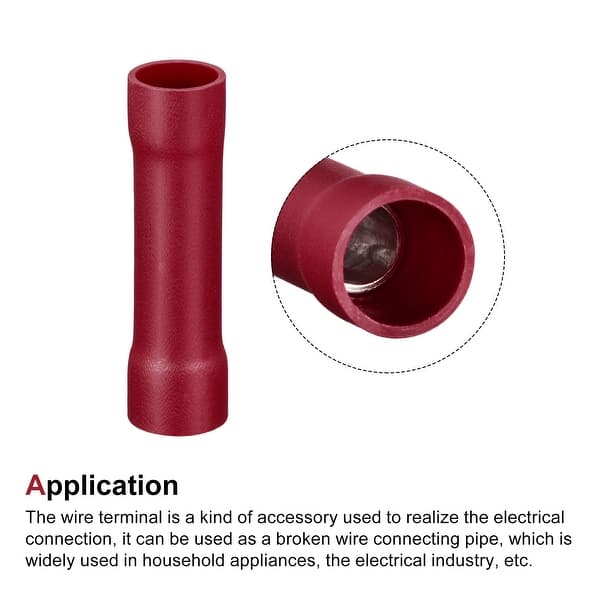 Butt Crimp PVC Terminals Red 8 AWG Fully Insulated - Bed Bath & Beyond ...