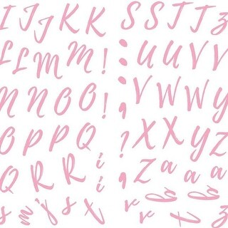 RoomMates Pink Brush Script Alphabet Peel And Stick Wall Decals - Bed ...
