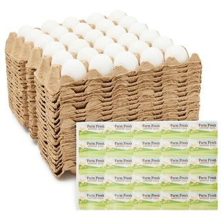 18 Pack Bulk Egg Cartons for 30 Chicken Eggs, Reusable Brown Paper ...