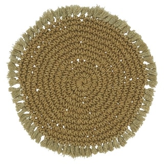 Cotton Macrame Round Placemats (Set of 4) - Bed Bath & Beyond - 37120689