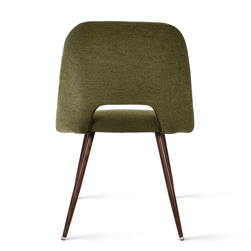 Upholstered Cutout Back Dining Chair with Walnut Leg(Set of 4 ...