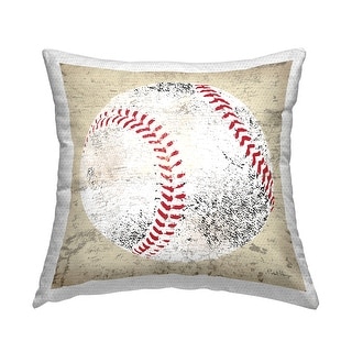 Stupell Rustic Baseball Sports Ball Printed Outdoor Throw Pillow Design ...