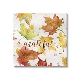 Stupell Grateful Fall Maple Leaves Canvas Wall Art Design by Carol ...