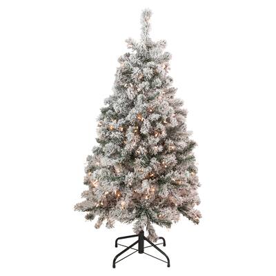 Pre-Lit 7.5 Ft. Slim Flocked Vail Tree with G40 Multi-lights ...