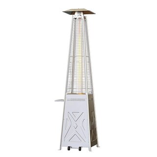 Stainless Steel 42000 BTU Propane Gas Patio Heater, Flame Glass Tube ...