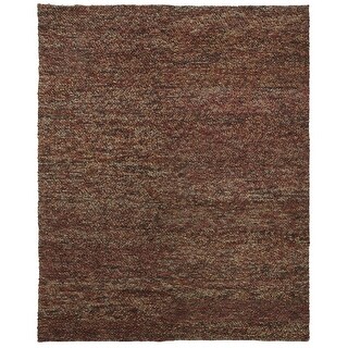 2' X 3' Brown Orange And Red Wool Hand Woven Distressed Stain Resistant ...