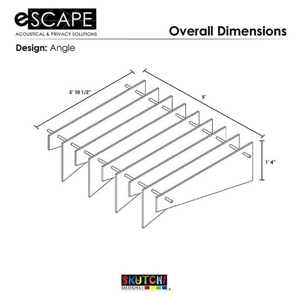 eSCAPE Series 5' L Alternating Angles Acoustical Ceiling Baffles - Bed ...