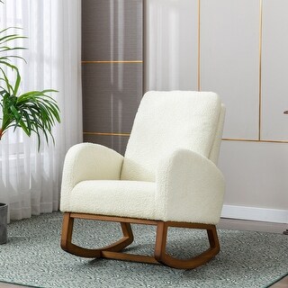 High Back Teddy Rocking Chair, Modern Glider Chair, Recliner Armchair ...