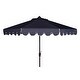 SAFAVIEH Venice 9ft Round Outdoor Patio Umbrella - UV Resistant with Crank & Button Tilt - Bed ...