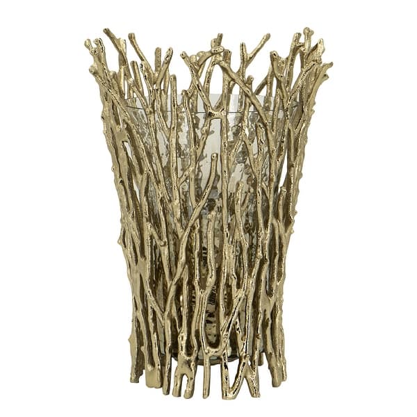 A&B Home Mabrey Aluminum Branch Glass Candle Holder - Gold/Clear - Bed ...